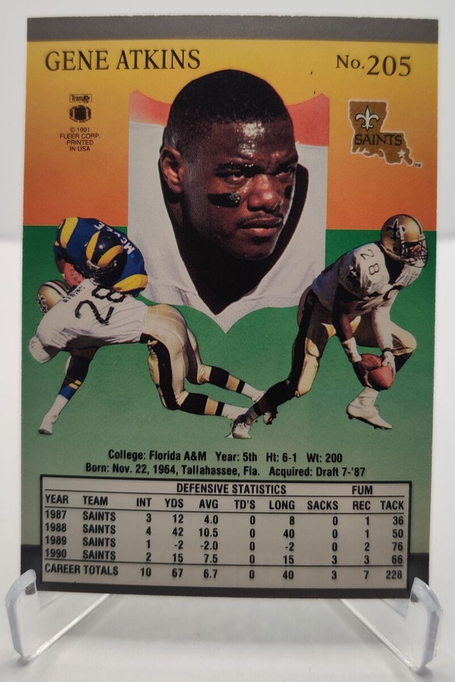 1991 Fleer Ultra #205 Gene Atkins New Orleans Saints football card | eBay
