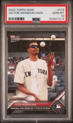 2023 Topps Now VICTOR WEMBANYAMA RC #472 PSA 10 GEM MINT First Pitch ...