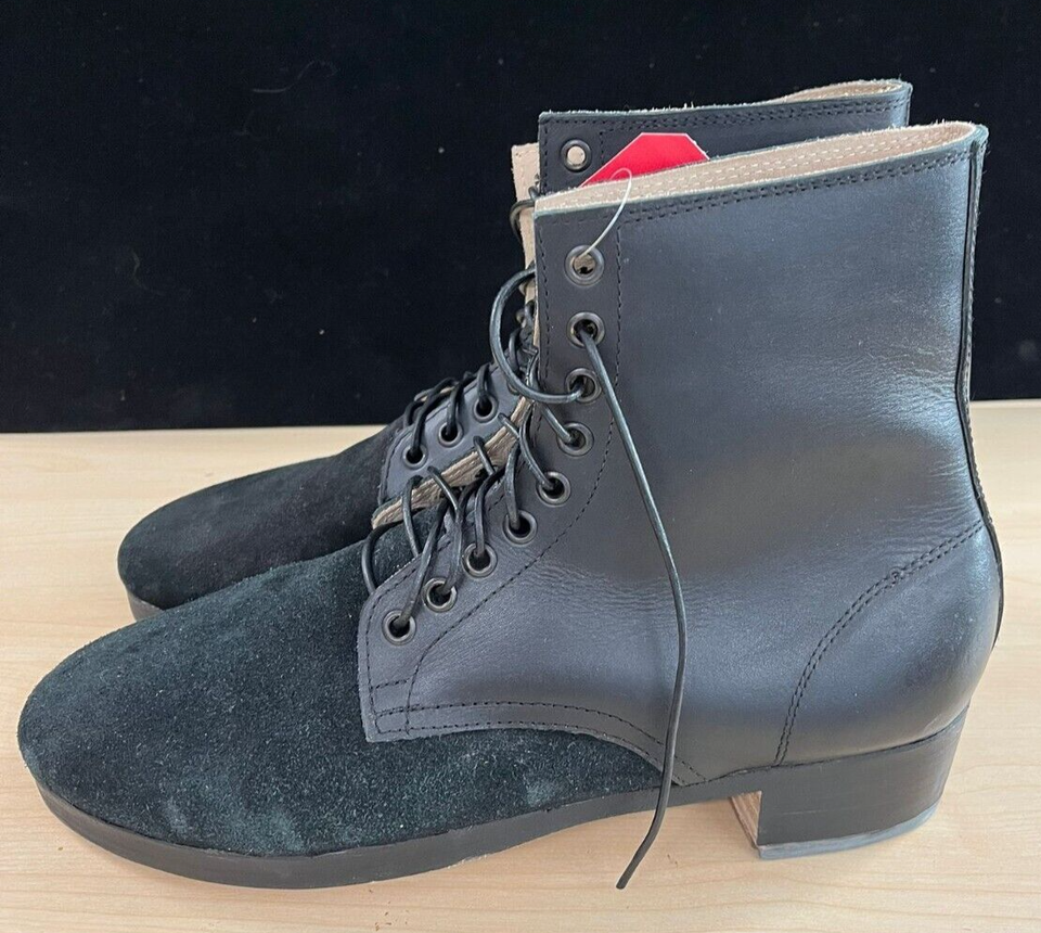 Reproduction WW2 German Army Rough-Out Leather Low Boots M43 Black ...