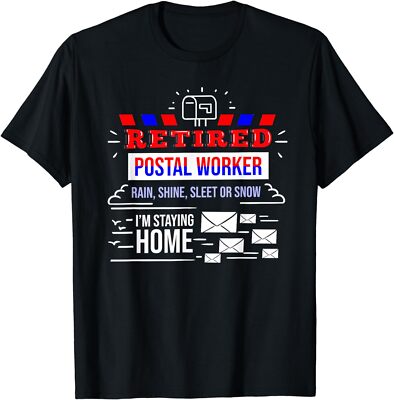 NEW! Retired Post Office Postal Worker Retirement Postman T-Shirt ...