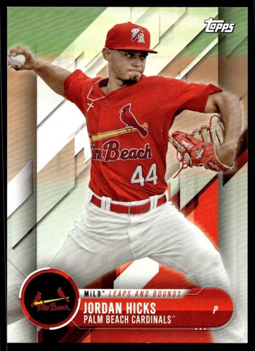 2018 Topps Pro Debut LB-JH Jordan Hicks Palm Beach Cardinals Baseball ...