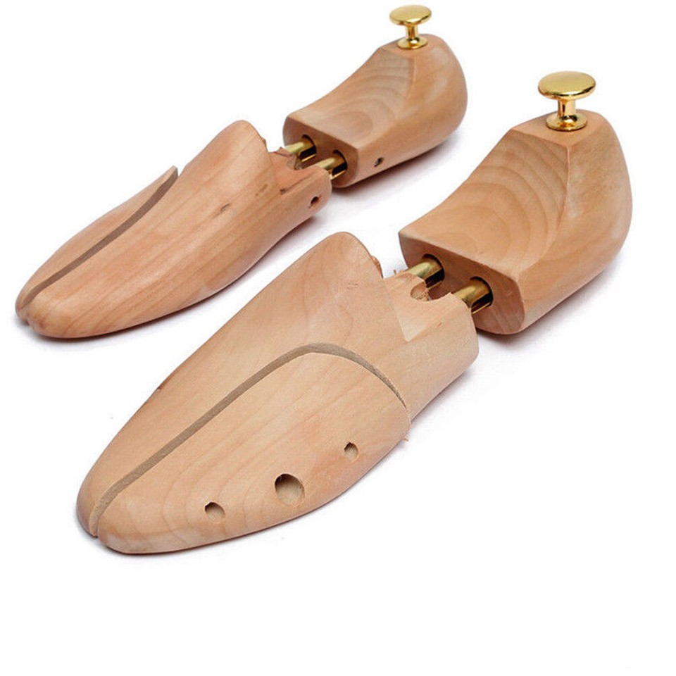 Men Women Shoe Tree Cherry Wood Adjustable Shoes Shaper 2-Way Extender ...