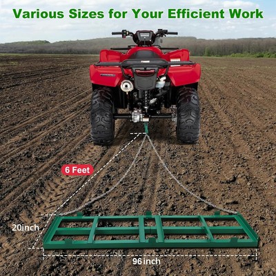 8 Ft Drag Harrow Driveway Grader Landscape Power Rake for ATV UTV ...