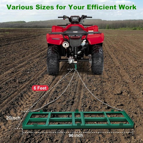 8 Ft Drag Harrow Driveway Grader Landscape Power Rake for ATV UTV ...
