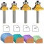 1/4" Shank Round over Edging Router Bit Set Corner Rounding Edge ...