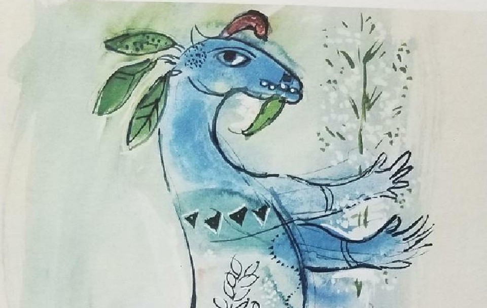 Marc Chagall Firebird "Monster II" Mounted Offset Color Lithograph 1969 ...