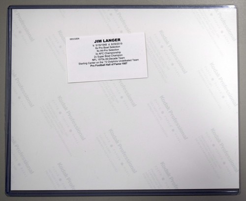 Jim Langer Signed 8x10 Photograph Miami Dolphins Autograph Signature ...