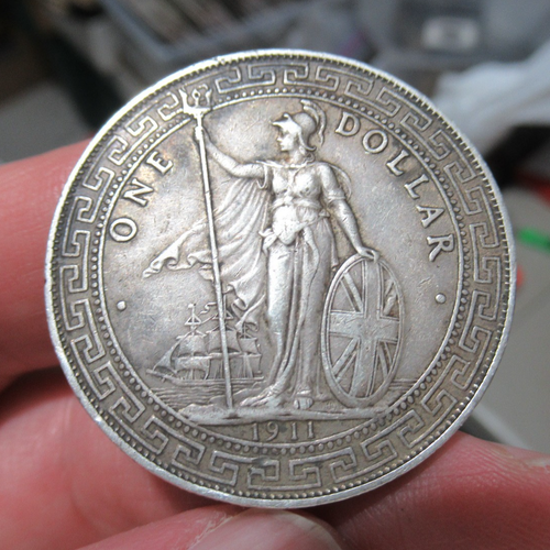 1911 British Trade Dollar • Bombay Mint • Silver Coin • Chinese & Jawi ...