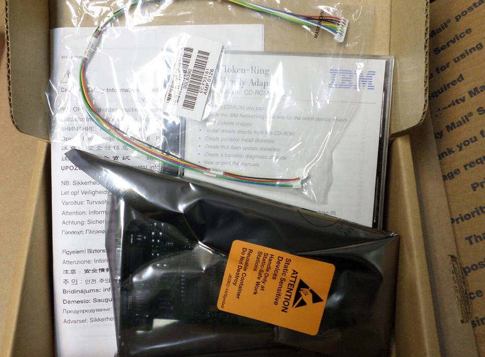 New IBM 30L6208 PCI Token Ring Adapter 2 with Cable New Retail Sealed ...