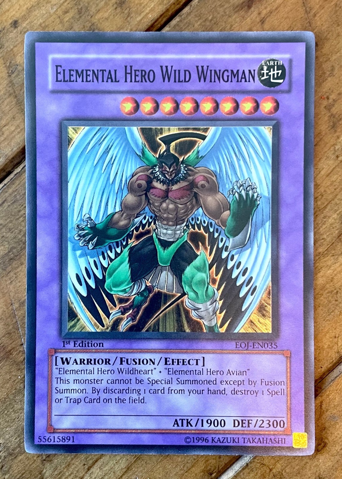 Yu-Gi-Oh! Elemental Hero Wild Wingman EOJ-EN035 1st Edition Super Rare ...