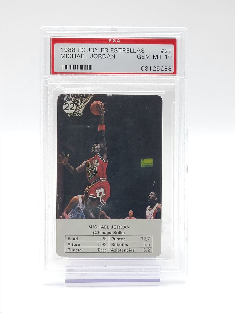 MICHAEL JORDAN 1988-89 FOURNIER ESTRELLAS BASKETBALL BULLS PSA 10 Q0M ...
