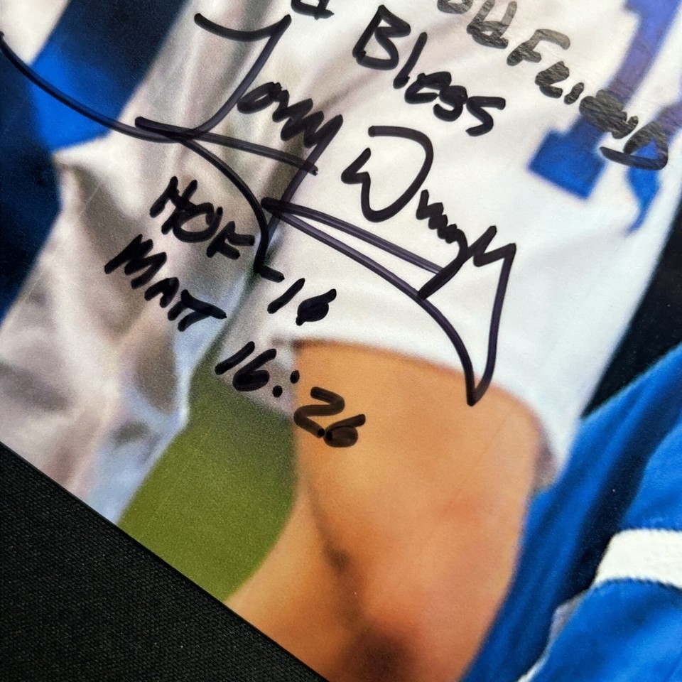 INDIANAPOLIS COLTS TONY DUNGY SIGNED AUTOGRAPH 8x10 PHOTO w/ Manning ...