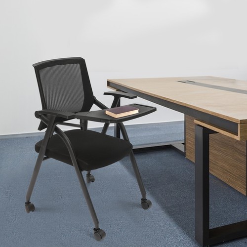 Modern Black Office Conference Chair With Arms Office Reception Meeting ...