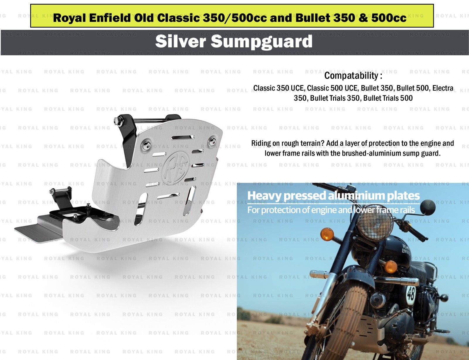 Royal Enfield Old Classic 350/500cc and Bullet 350 & 500cc Silver Sump ...