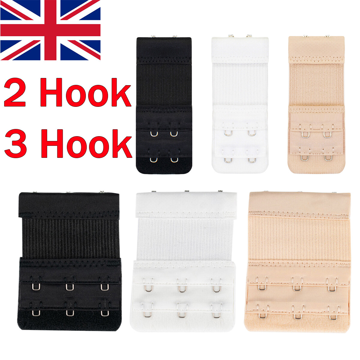 3 pcs Bra Hooks Extenders Elastic Extension Straps Expander Extender 2/ ...