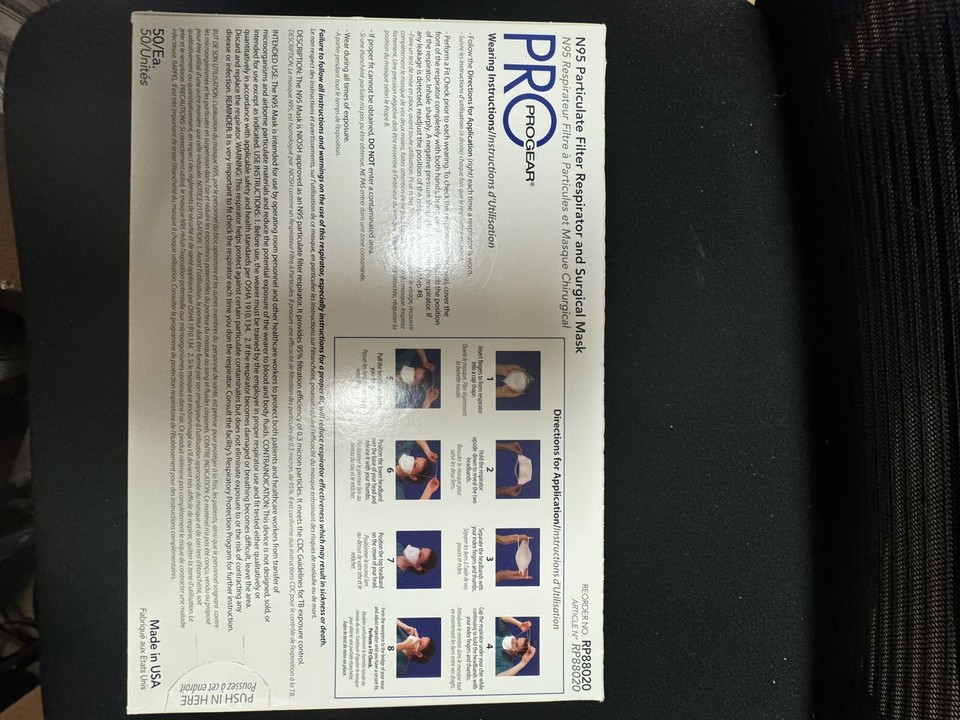 ProGear RP88020 Medical Grade N95 Respirator and Surgical Masks Regular ...