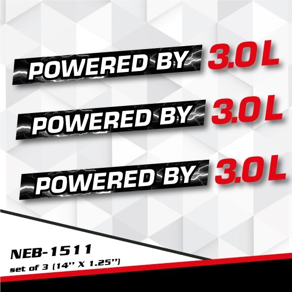 POWERED BY 3.0L Decal Stickers racing for V8 2JZ SUPRA M2 DOHC XJ EFI ...