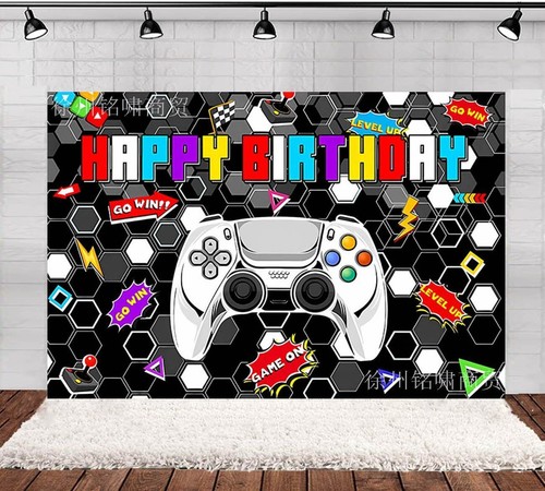 Gaming Kids Birthday Party Backdrop Banner Studio Home Photo Background ...