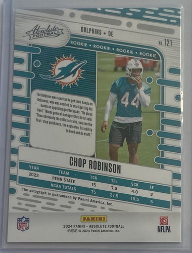 2024 Panini Absolute - Rookies Chop Robinson #121 Signatures RC | eBay