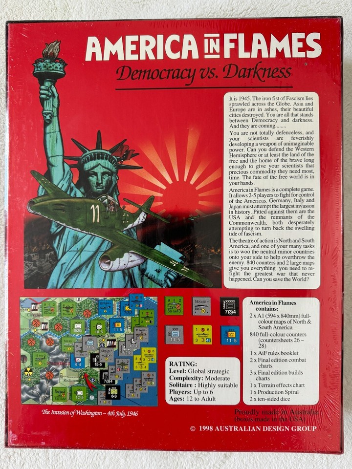 NEW America in Flames Democracy vs Darkness 1998 Australian Design ...
