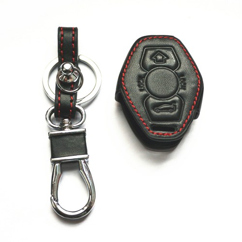 Black 3 Buttons Leather Smart Key Case Cover Fob For BMW E81 E46 E38 X3 ...
