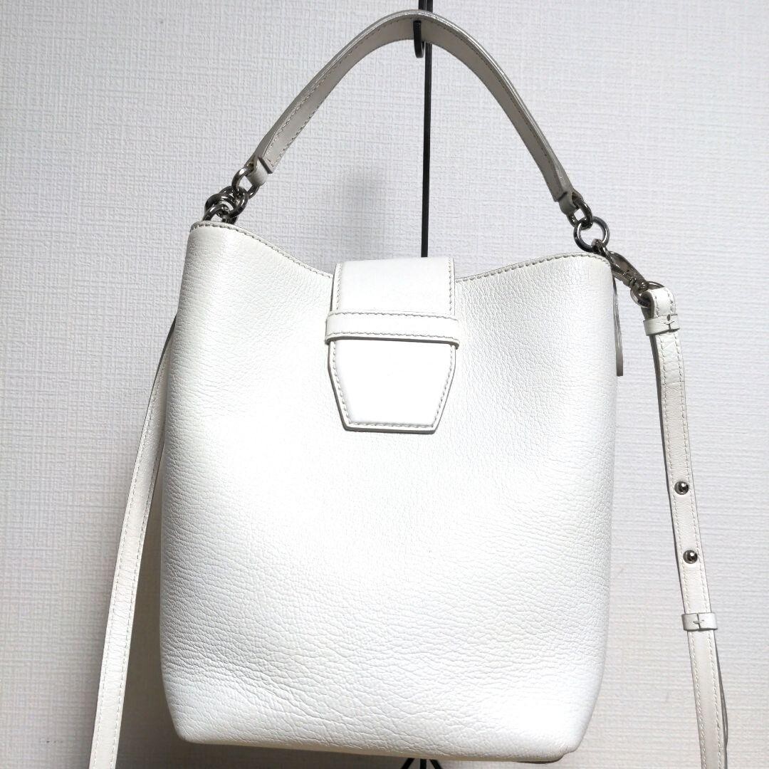 JIMMY CHOO Madeline 2Way Handbag White Leather with Crystal JIMMY CHOO Madeline 2Way Handbag White Leather with Crystal