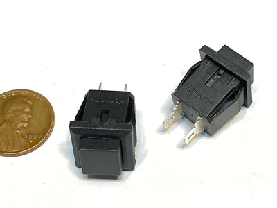 2x Square black push button switch 12v 6v momentary ds-430 N/O normally ...