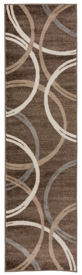 Rugshop Modern Rug Contemporary Area Rugs Wavy Circles Design Abstract ...