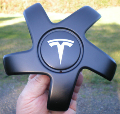 Single 2017 - 2023 Tesla Model 3 Satin Black OEM Center Cap P/N 1044234 ...