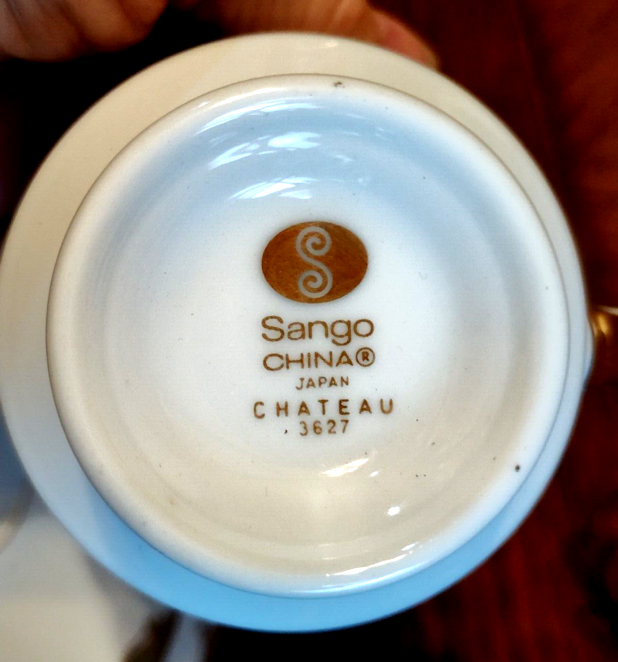 3 pc Sango China Teacup Cup & Saucer Luncheon Plate VTG Chateau 3627 ...
