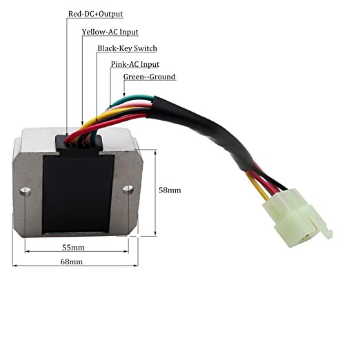 12V Voltage Rectifier/Regulator (5 Wire Male plug) 50cc 125cc 150cc ...