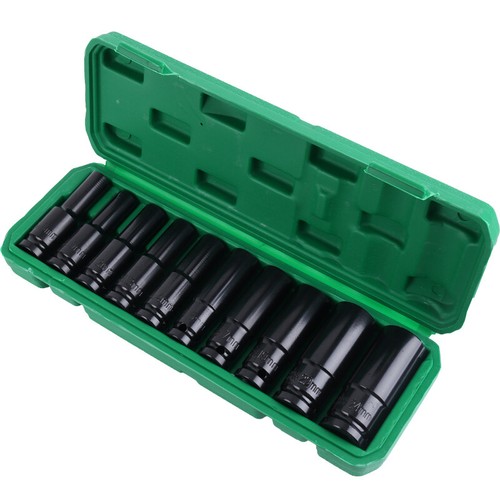 10Pcs Deep Impact Socket Set 1/2 Inch Drive 6-Point Metric Tool 8mm ...