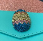 SPARKLING COLORED SPRING EASTER EGG PIN MADE WITH PINK BLUE & YELLOW ...