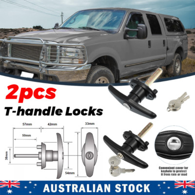 2XHeavy-Duty Rear Fixing Canopy T-Lock Handle Metal Keyed Locking for ...