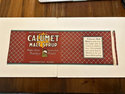 1921 Calumet Malt Syrup Label Premier Malt Products Co. of Ohio Inc. | eBay
