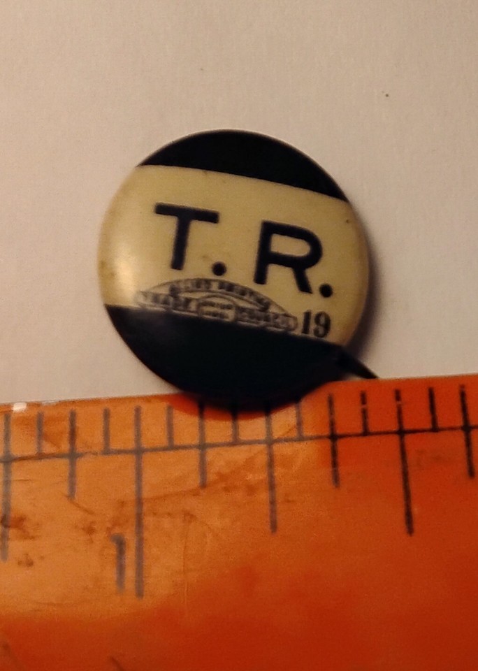 1904 Theodore Roosevelt Political Campaign Pinback Button T. R. blue ...
