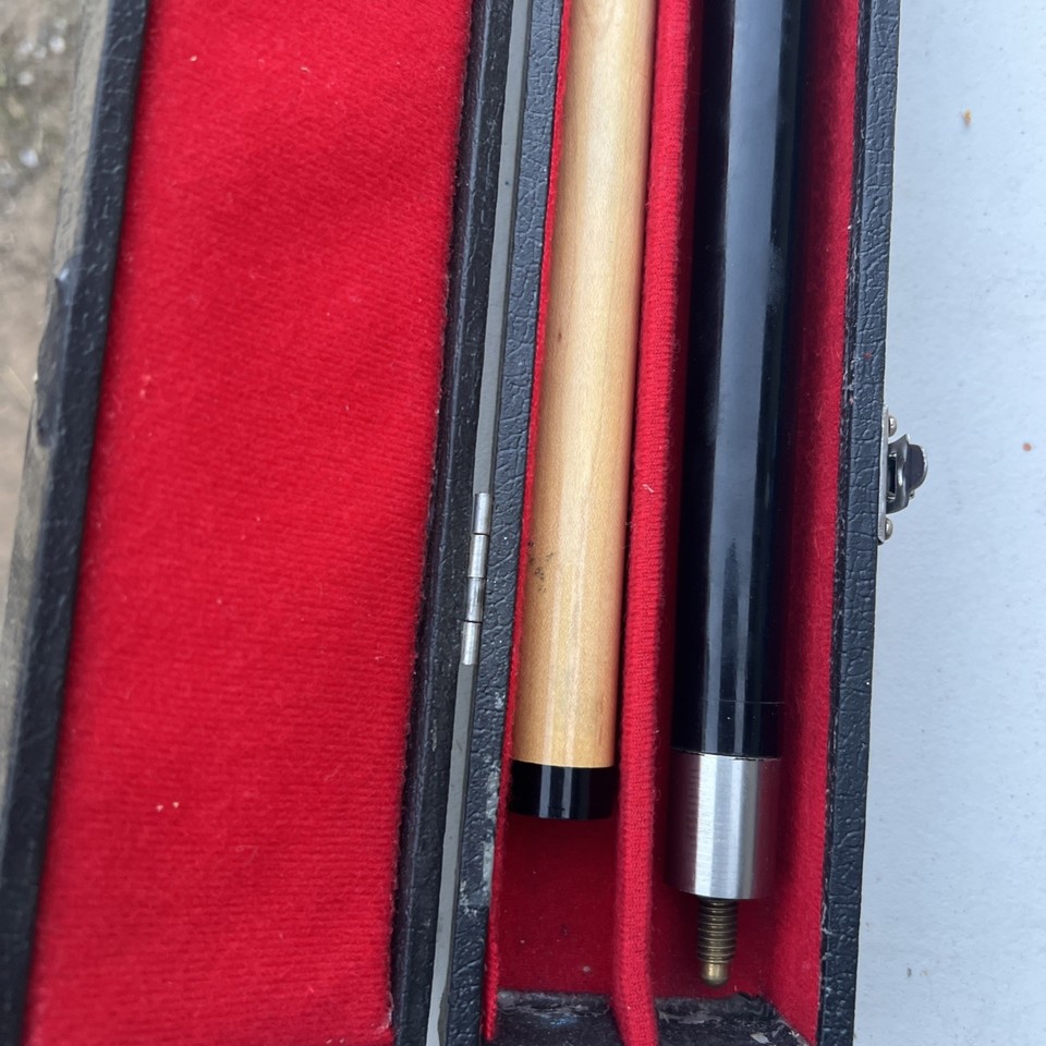 Vintage Billiards Pool Cue Stick Wood Carved With Case | eBay