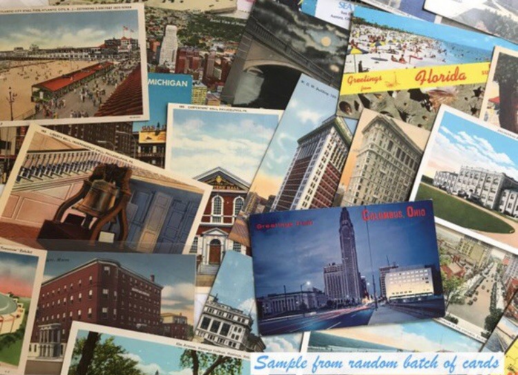 Vintage lot of postcards ~ 25 Random Postcards from the 1920s to '70s ...