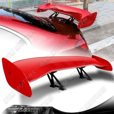 Universal 57" TYPE-2 Painted Red ABS GT Trunk Adjustable Bracket ...