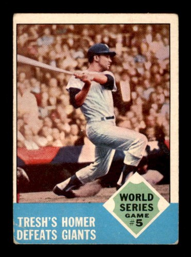 1963 Topps #146 World Series Game 5 Tresh's Homer Defeats Giants G ...