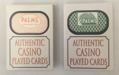 Two Las Vegas 52 Card Decks of Palms Casino Authentic Black Jack Poker ...