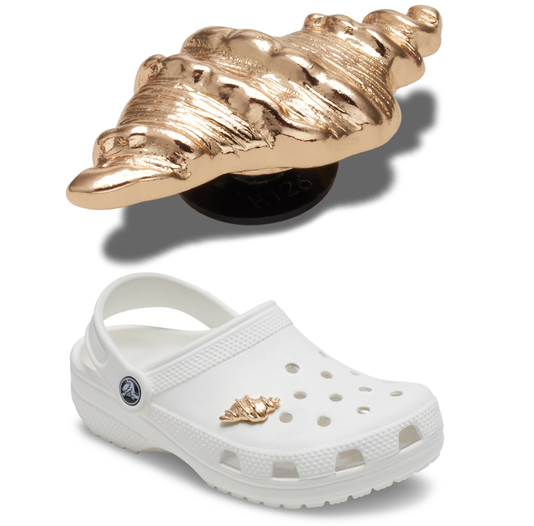 CROCS Jibbitz GOLD METAL Set of 4 - Pearl Seashell Starfish Genuine ...