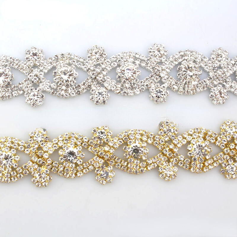5 Yard Rhinestone Trim Ribbon Edging Fringe Decor Beaded Appliques ...