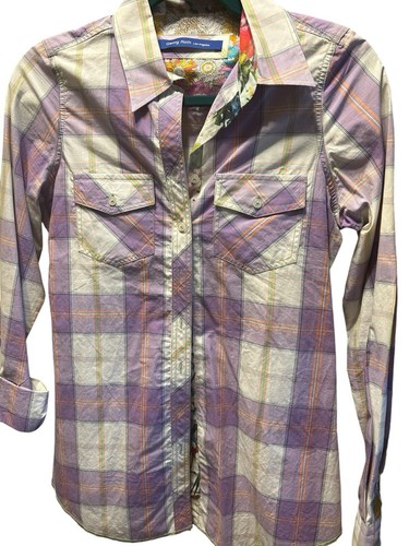 Georg Roth Los Angeles Lavender Plaid Floral Shirt Size Small | eBay