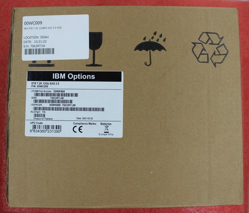 00WC009 00WK868 00WE634 IBM 8TB 7200RPM 12Gb/s 3.5'' SAS Hard Drive HDD ...