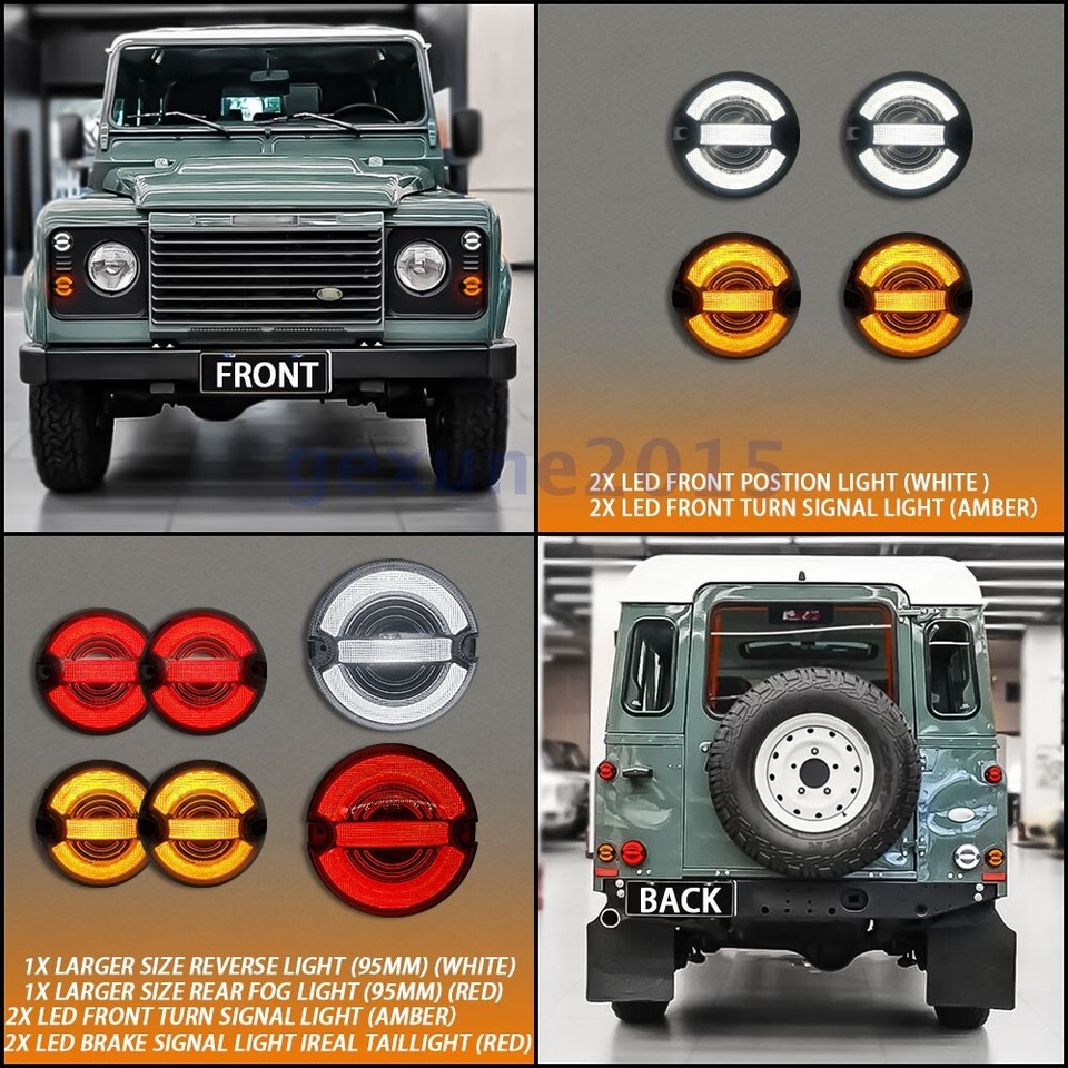 10pcs Smoked Lens Full LED Upgrade Kit For Land Rover Defender LD 1990 ...