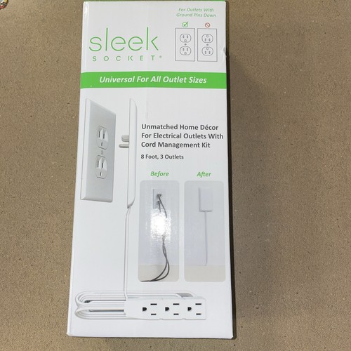 Sleek Socket Ultra-Thin Outlet Concealer with Cord 8 ft Flagship, White ...