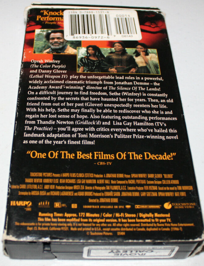 Beloved (VHS 1999) Oprah Winfrey, Danny Glover, Yada Beener, Drama ...