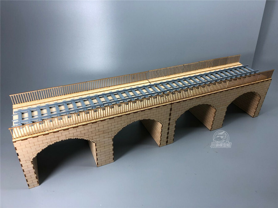 1/35 Scale Railway Stone Arch Bridge Diorama Wooden Assembly Model Kit ...