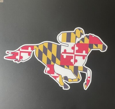Maryland MD Racing Horse State Flag Sticker Die Cut Vinyl jockey ...